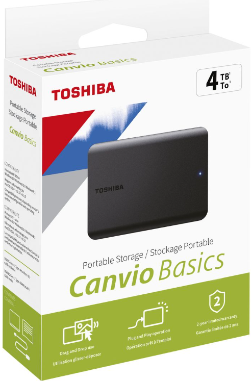 Esquire Technologies | Toshiba Canvio 2.5 Inch External 4TB SATA Hard ...