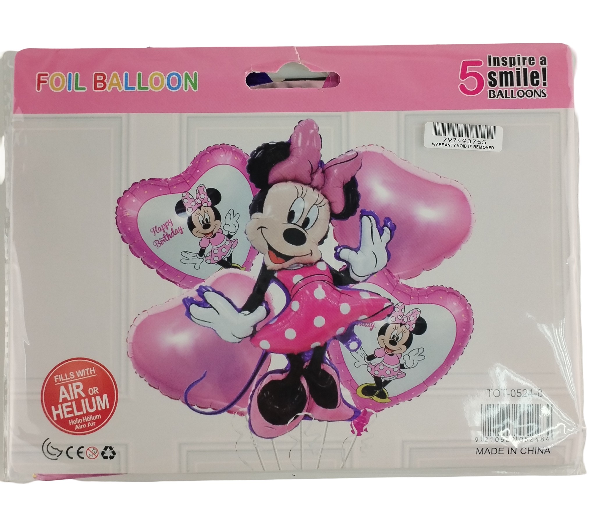 Esquire Technologies | Casey 5pc Minnie Themed Birthday Balloon Set Retail