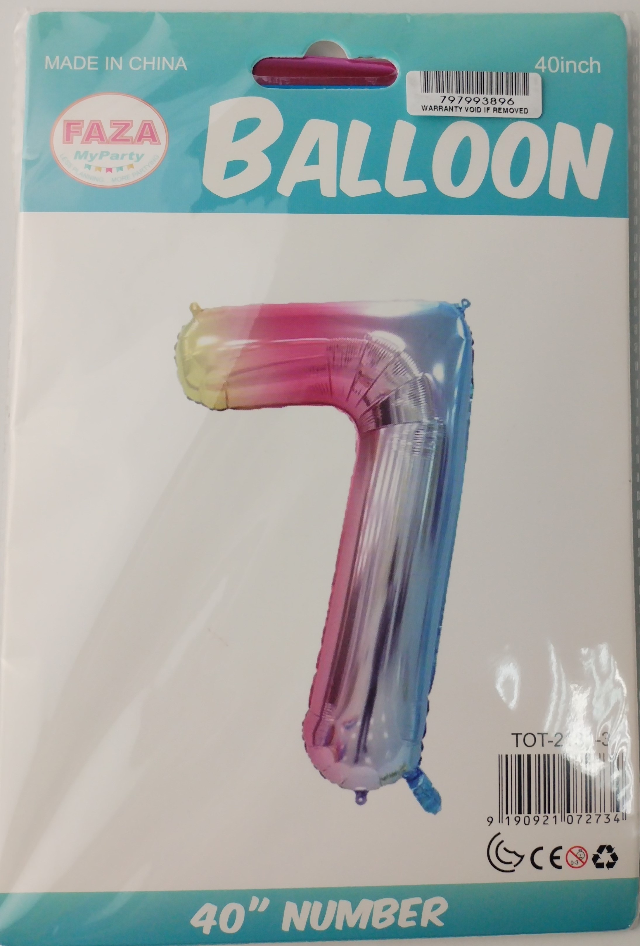 Casey 102cm Rainbow Balloon Number.7 Retail - Refurb SA